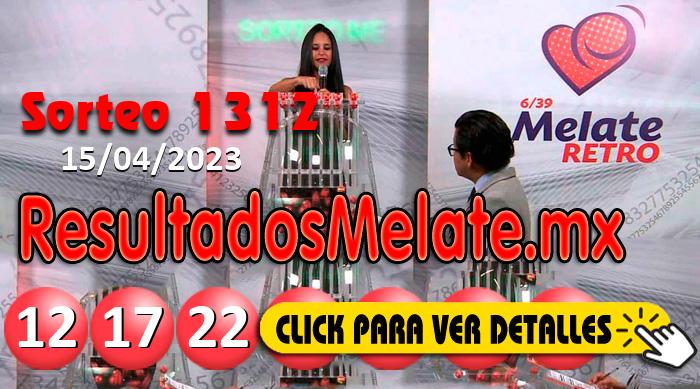 Resultados Melate Retro sorteo 1312 sábado 15/04/2023